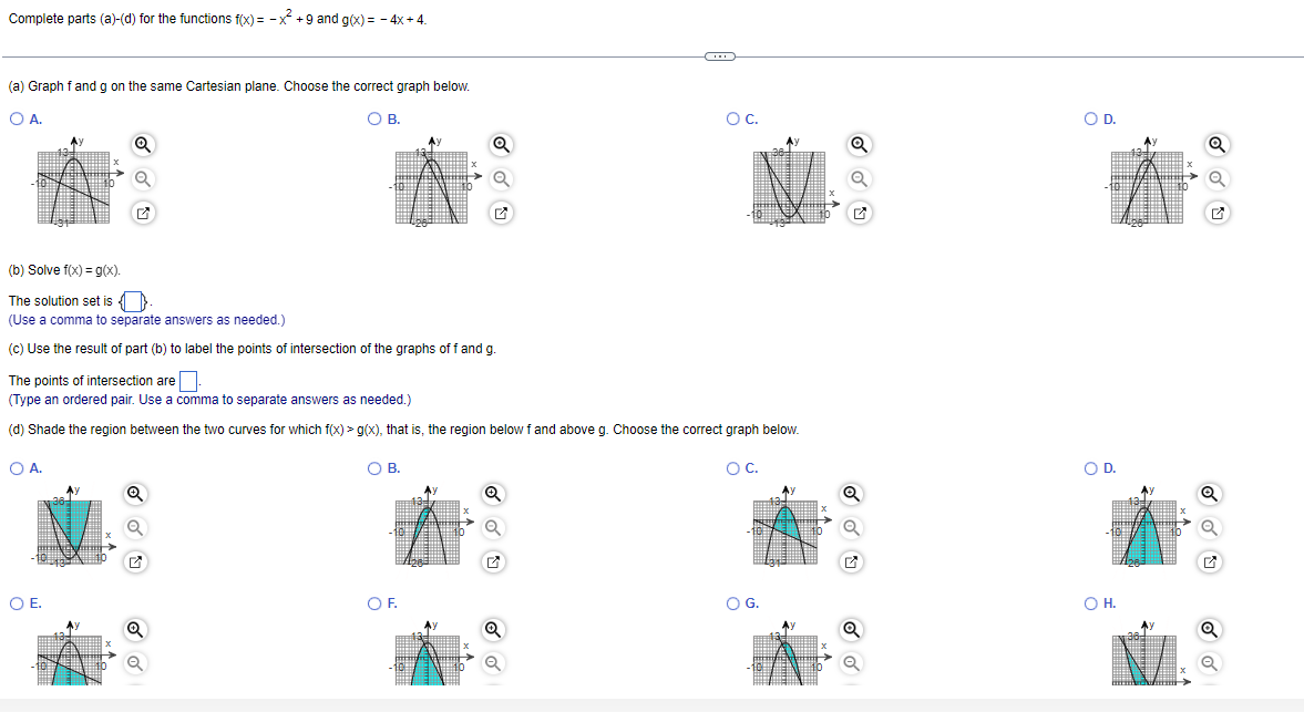Solved Complete parts (a)-(d) ﻿for the functions f(x)=-x2+9 | Chegg.com