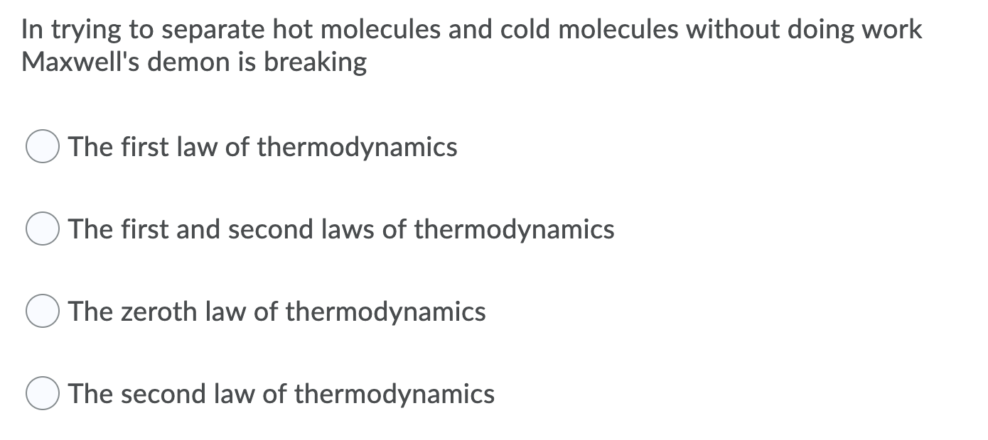 Solved In trying to separate hot molecules and cold | Chegg.com