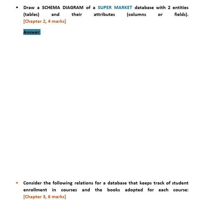 Solved - Consider the following relations for a database | Chegg.com