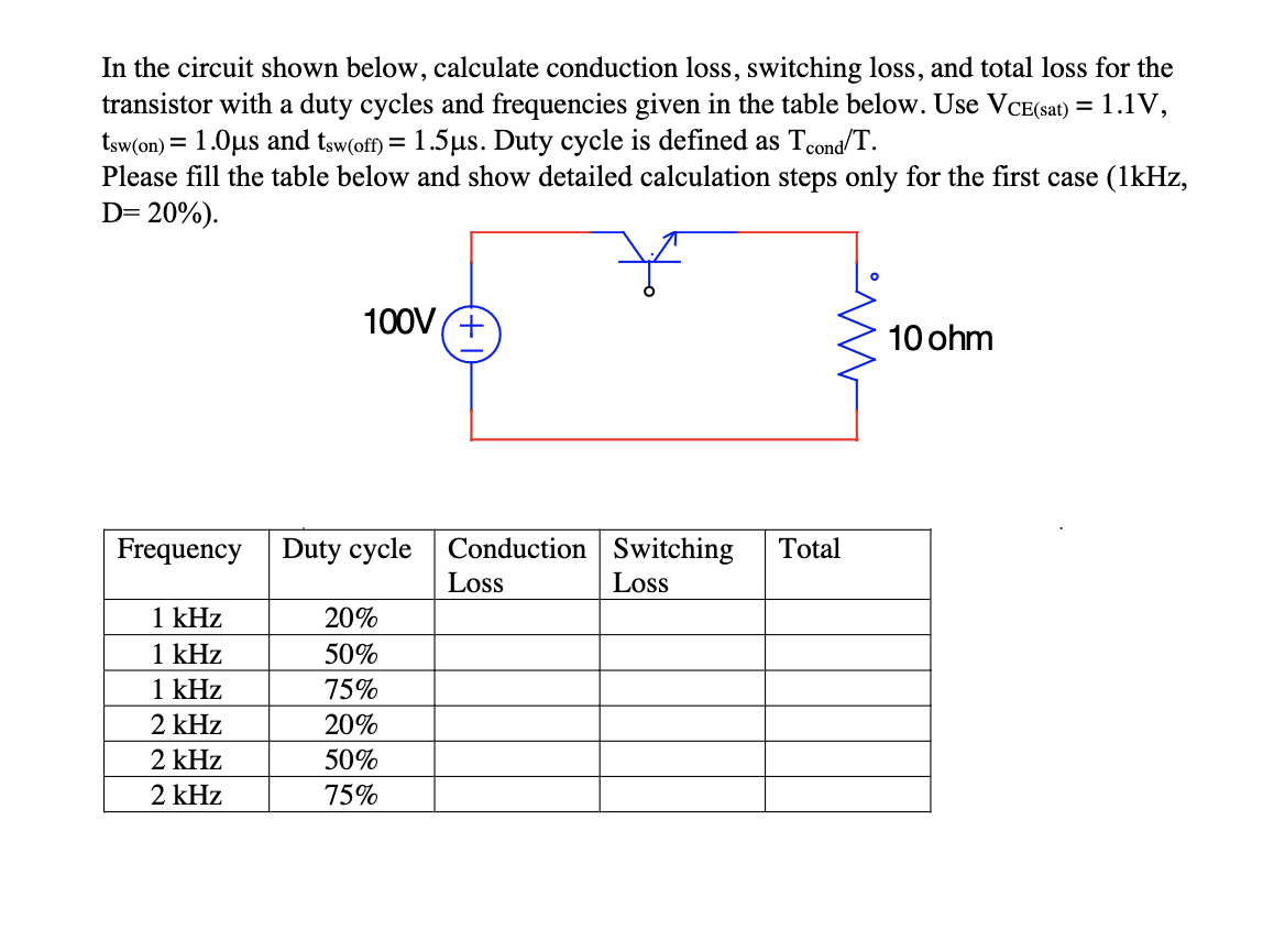Solved In the circuit shown below, calculate conduction | Chegg.com