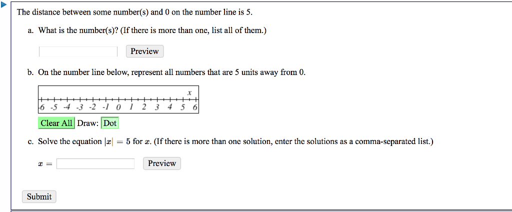 Solved The distance between some number(s) and 0 on the | Chegg.com