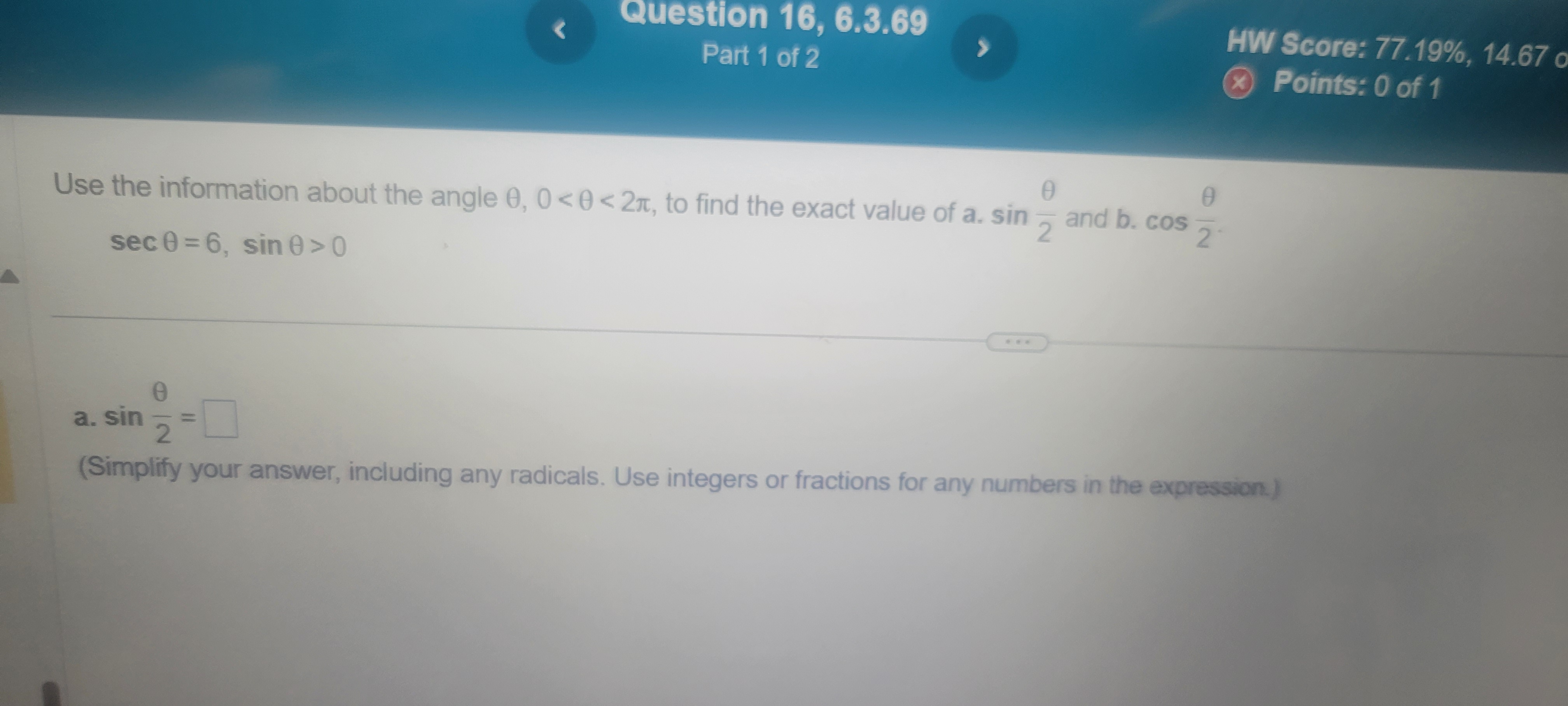 Solved Use the information about the angle θ,0