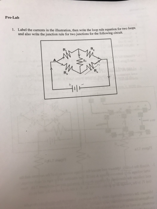 Solved Pre Lab Label The Currents In The Illustration Then 