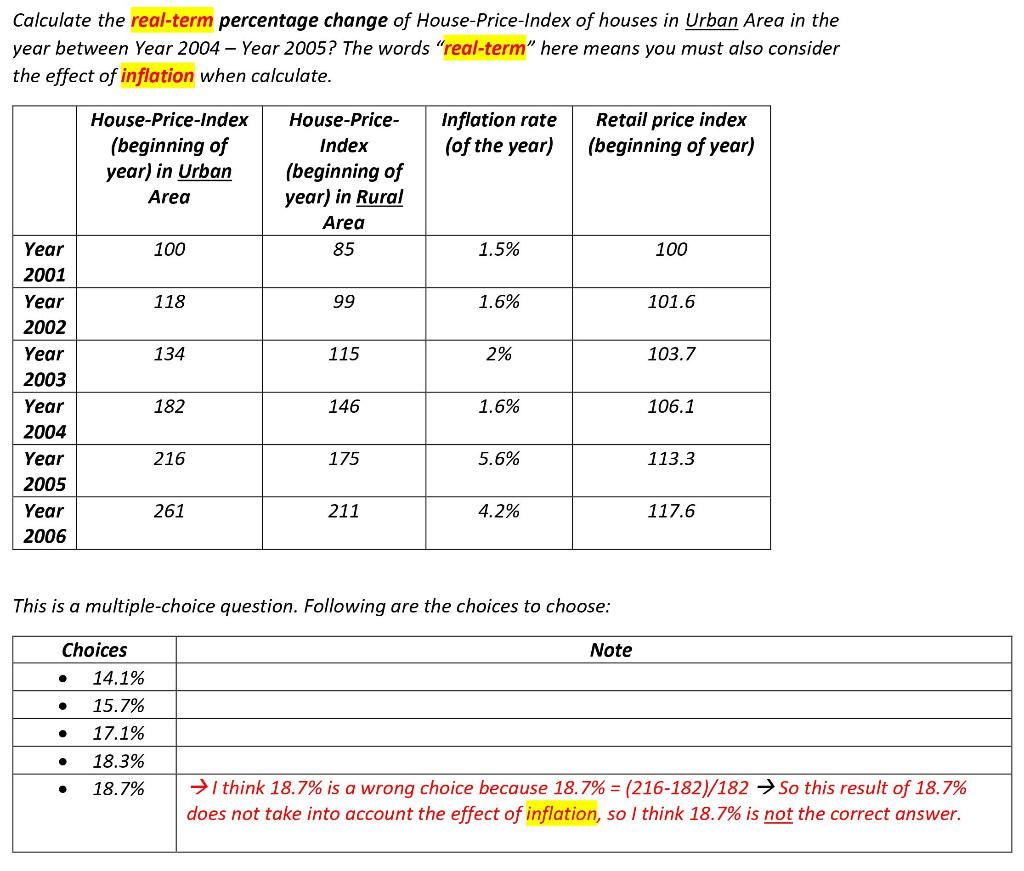 Solved Calculate the real-term percentage change of | Chegg.com