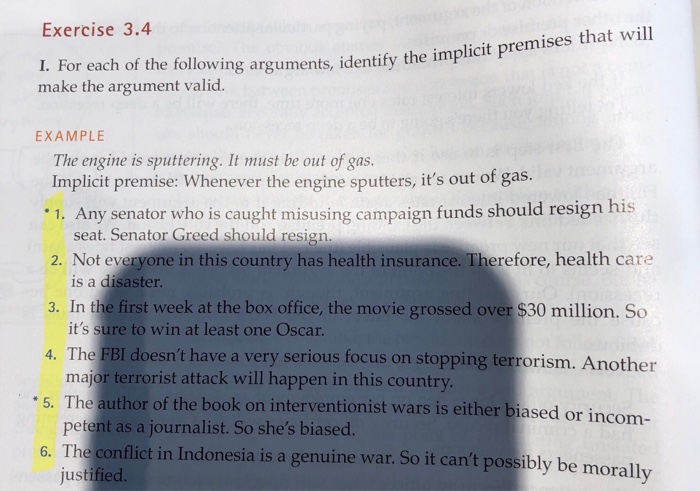 Solved: Exercise 3.4 That Will I. For Each Of The Followin... | Chegg.com