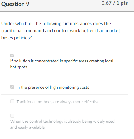 Solved Under which of the following circumstances does the | Chegg.com