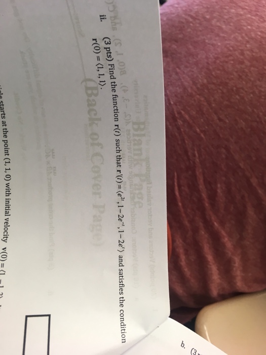 Solved 1. (20 points) Vectors and vector valued functions a. | Chegg.com