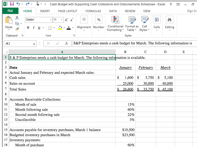 Solved S&P Enterprises has provided data from the first | Chegg.com