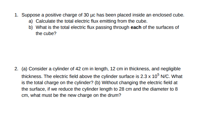 Solved 1. Suppose a positive charge of 30μc has been placed | Chegg.com