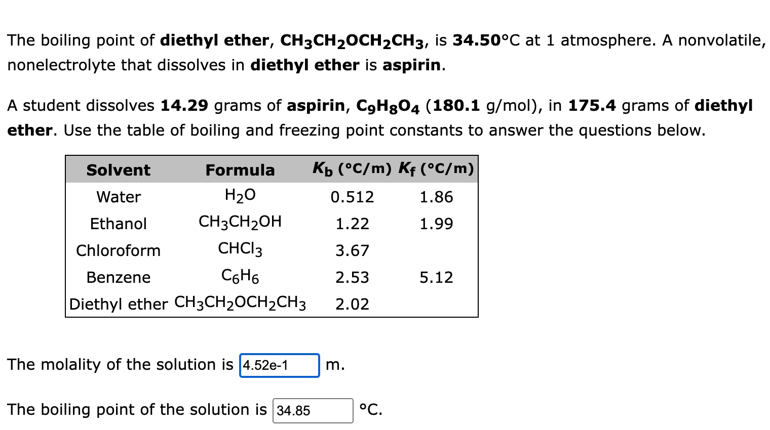 Solved The boiling point of diethyl ether, CH3CH2OCH2CH3, is | Chegg.com