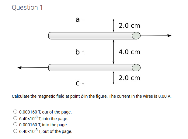 Solved Question 1Calculate the magnetic field at ﻿point b in | Chegg.com