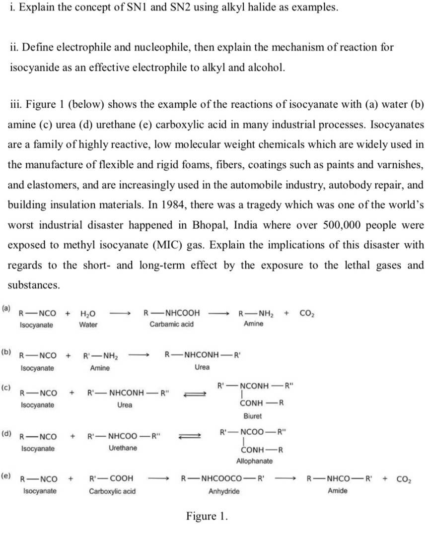Solved i. Explain the concept of SN1 and SN2 using alkyl | Chegg.com