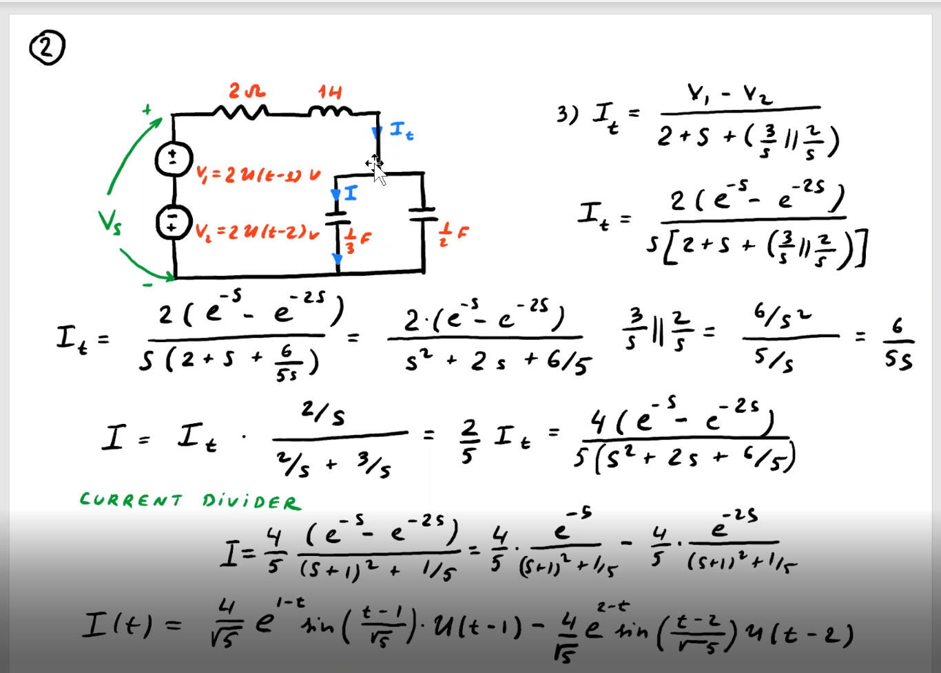 Solved When converting the circuit in q4 to the s-domain, | Chegg.com