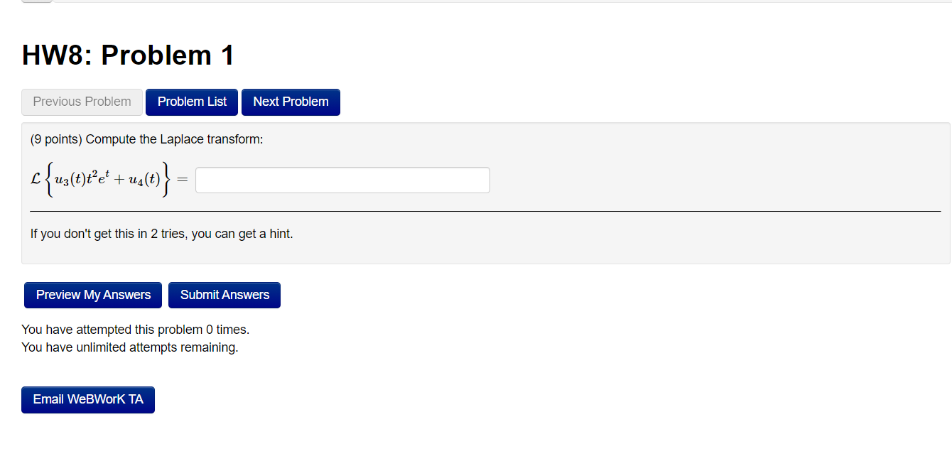 Solved HW8: Problem 1 Previous Problem Problem List Next | Chegg.com