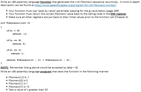 Solved Write an x86 assembly language function that | Chegg.com