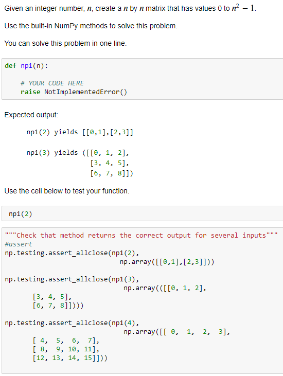 Solved Given An Integer Number N Create A N By N Matrix