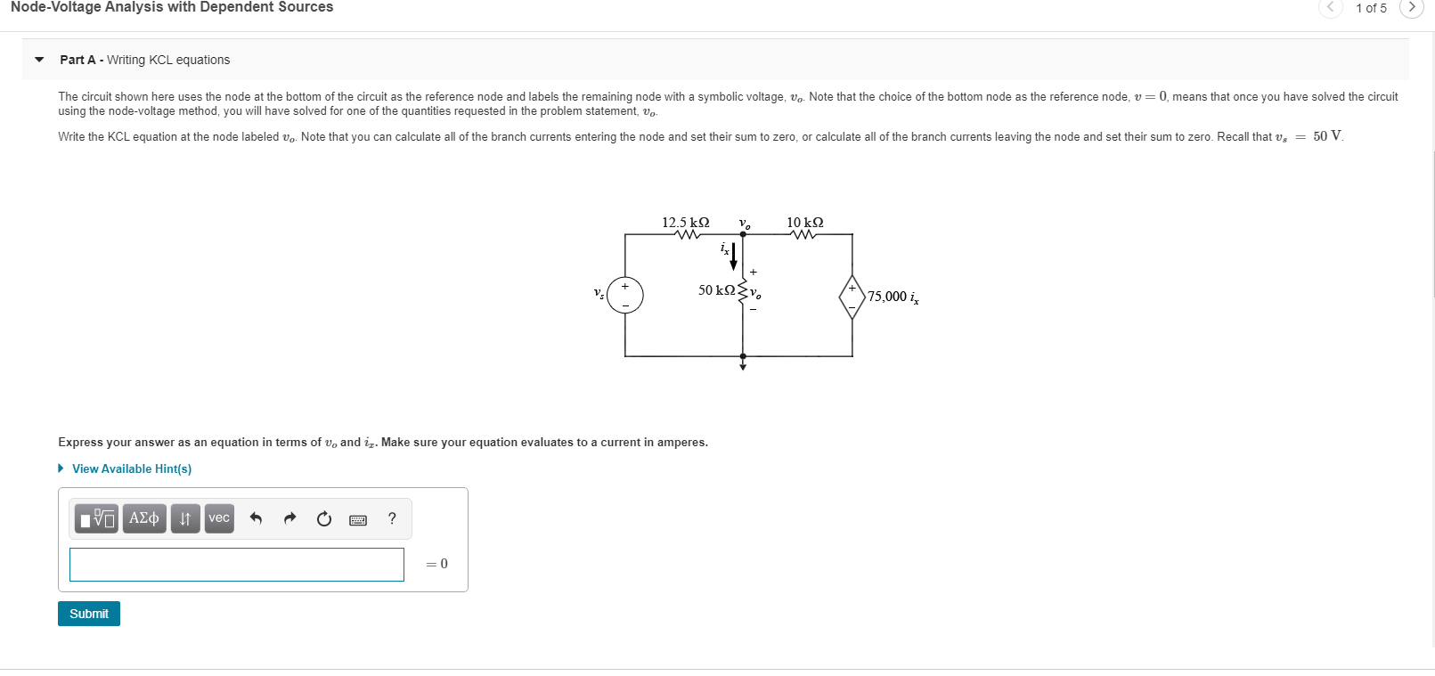 Solved Node Voltage Analysis With Dependent Sources 