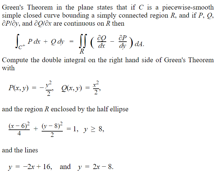 Solved Green's Theorem in the plane states that if C is a | Chegg.com