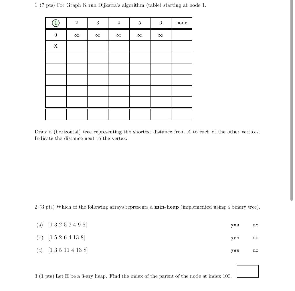 Solved 6 2 5 3 6 3 7 3 9 Graph K a Consider running | Chegg.com