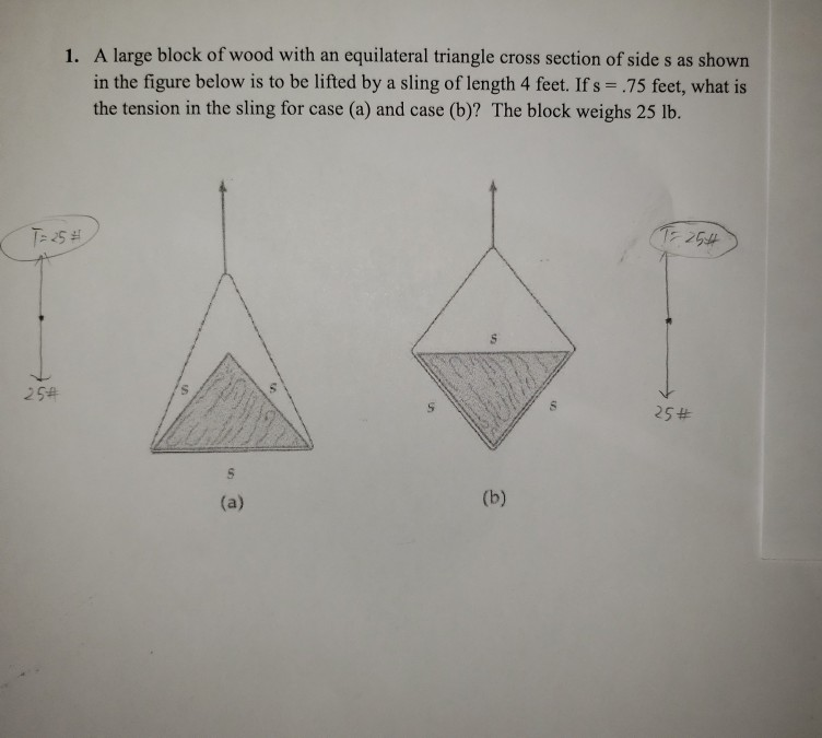 Solved A large block of wood with an equilateral triangle | Chegg.com