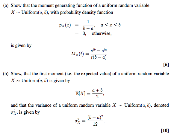 Solved (a) Show that the moment generating function of a | Chegg.com