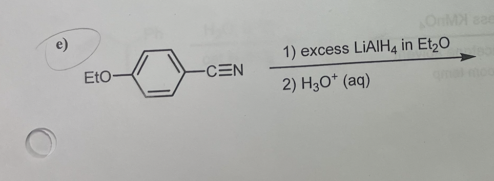 Solved OM 1) excess LiAlH4 in Et, Eto -CEN olm 2) H30+ (aq) | Chegg.com