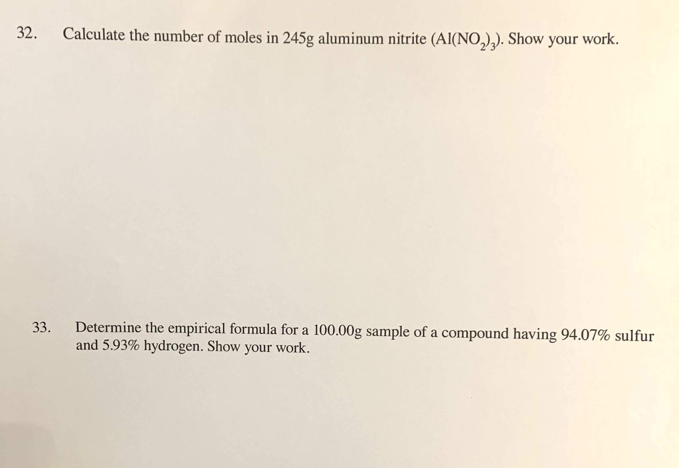 Solved 2. Calculate the number of moles in 245 g aluminum | Chegg.com