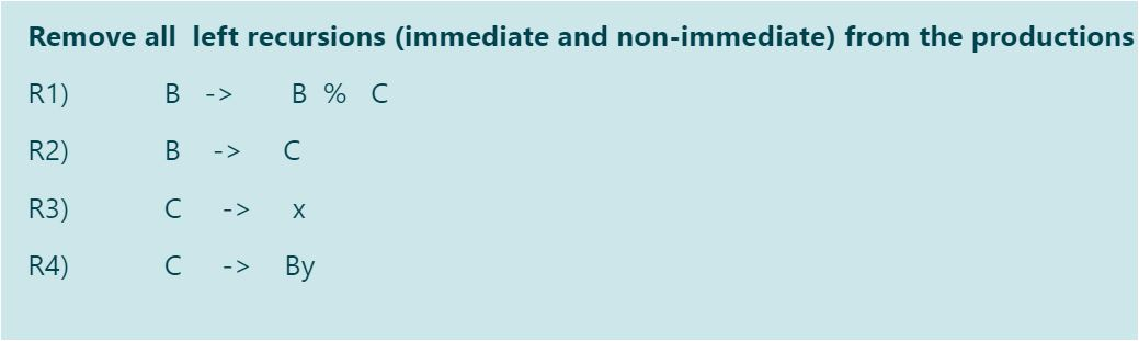 Solved Remove all left recursions (immediate and | Chegg.com