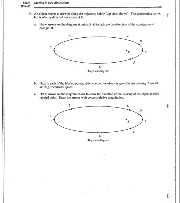Solved Mech HW-22 Motion in two dimensions 5. An object | Chegg.com