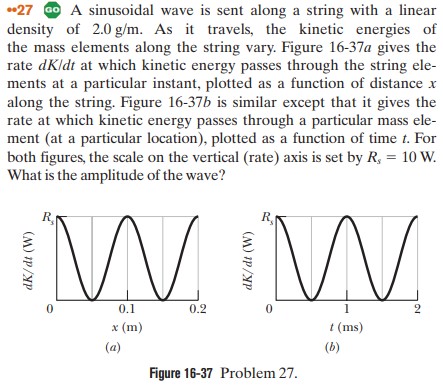 Solved ๓27 ﻿At A sinusoidal wave is sent along a string with | Chegg.com