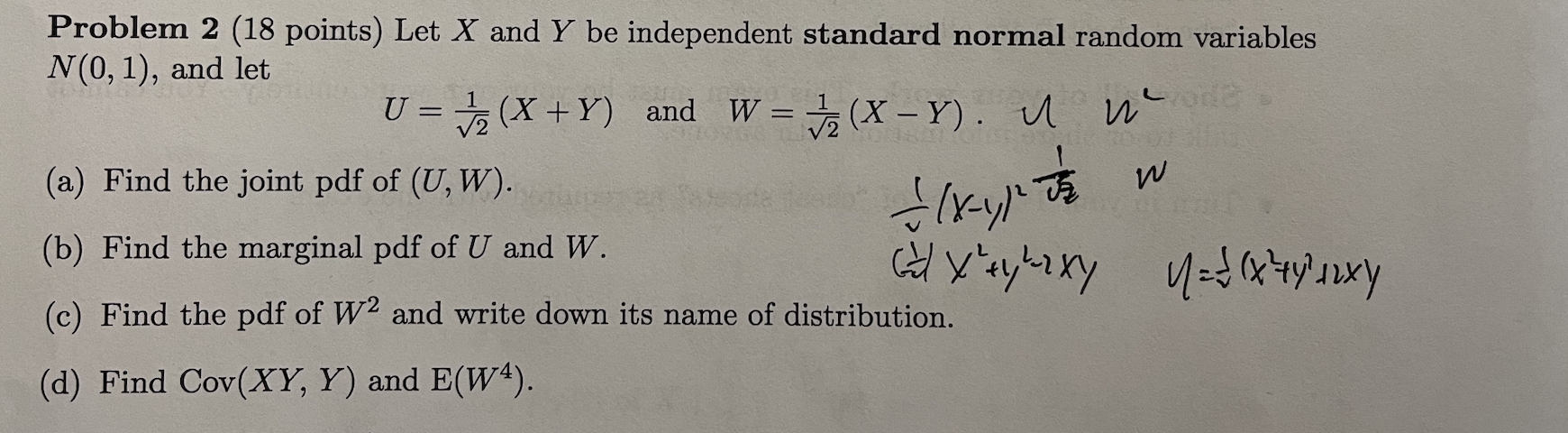 Solved Problem 2 ( 18 points) Let X and Y be independent | Chegg.com