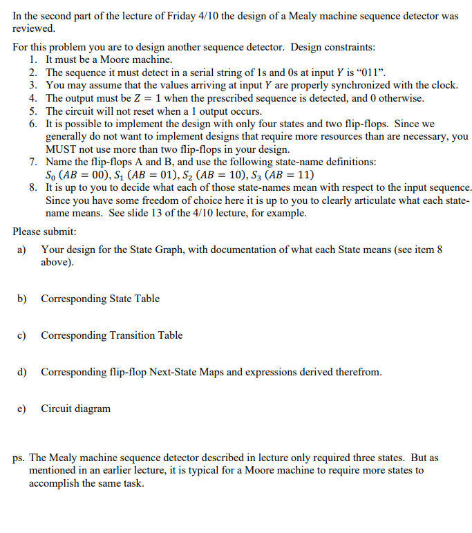 Solved In the second part of the lecture of Friday 4/10 the | Chegg.com