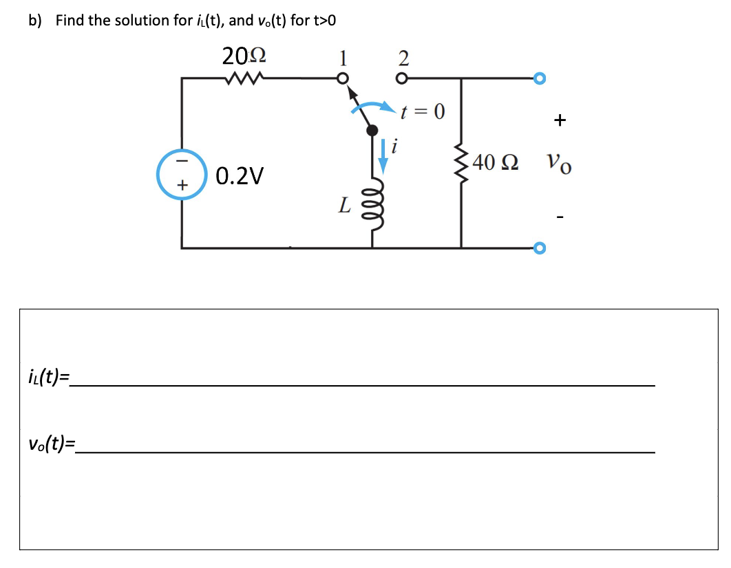 Solved PROBLEM 2: FIRST ORDER CIRCUITS For the circuit below | Chegg.com