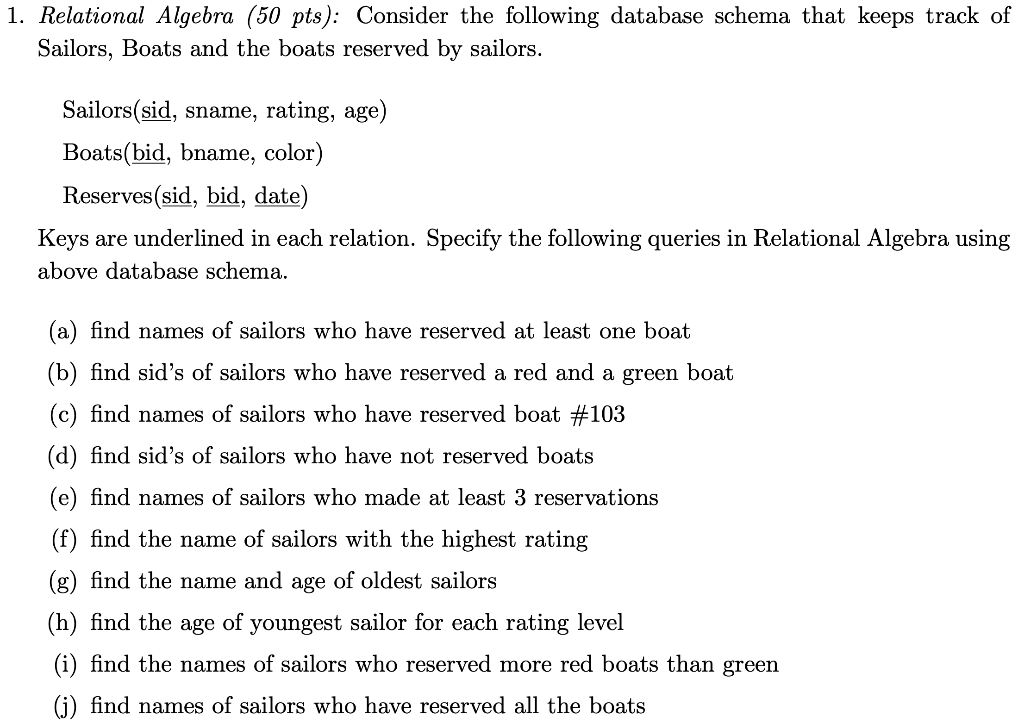 Solved Please Help Problem 1 Specify The Following Queries
