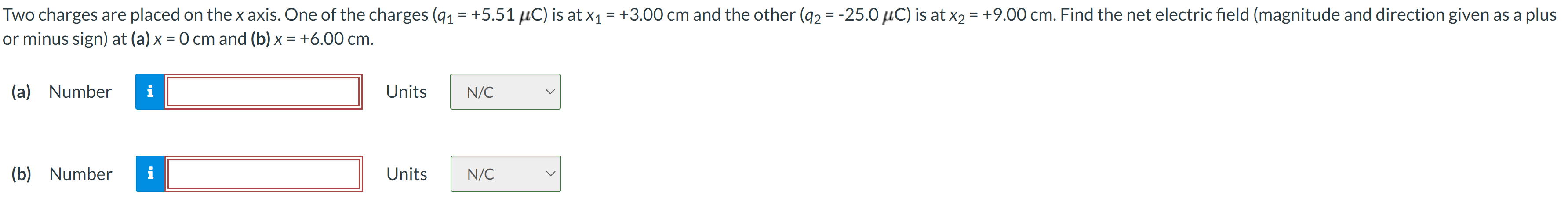 Solved or minus sign) at (a) x=0 cm and (b) x=+6.00 cm. (a) | Chegg.com