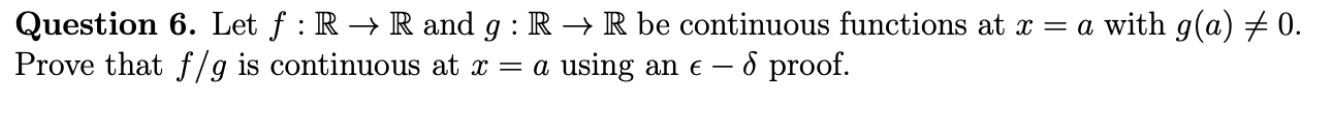 Solved Question 6. Let f:R + R and g: R + R be continuous | Chegg.com