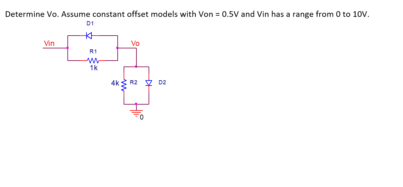 Solved Determine Vo. Assume constant offset models with Von | Chegg.com