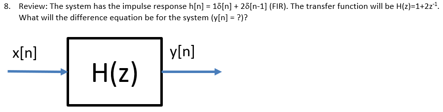 Solved 8. Review: The system has the impulse response | Chegg.com