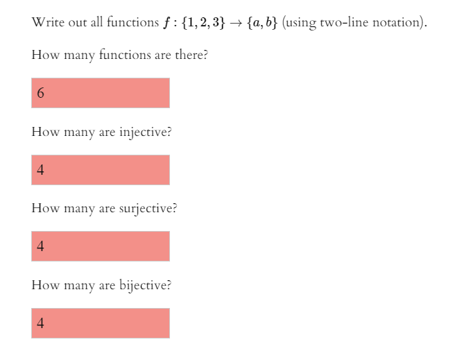 Solved Write Out All Functions F {1 2 3} →{a B} Using