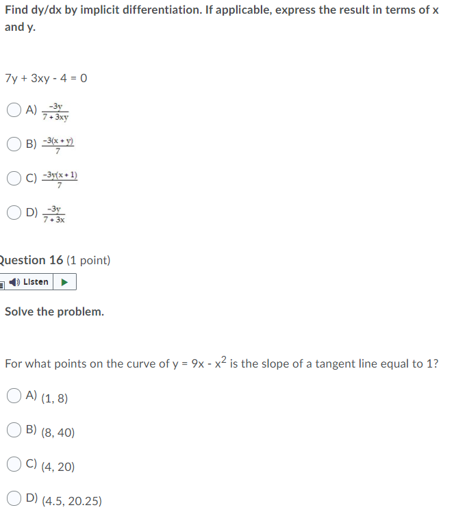Solved Find dy/dx by implicit differentiation. If | Chegg.com