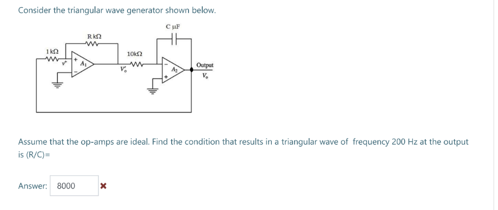 Consider the triangular wave generator shown below. | Chegg.com