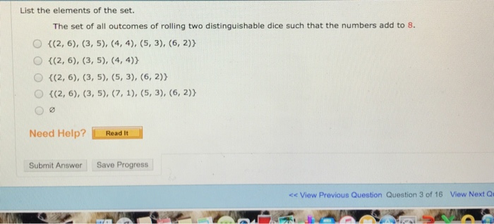 Solved List the elements of the set. HINT [See Example 1. | Chegg.com