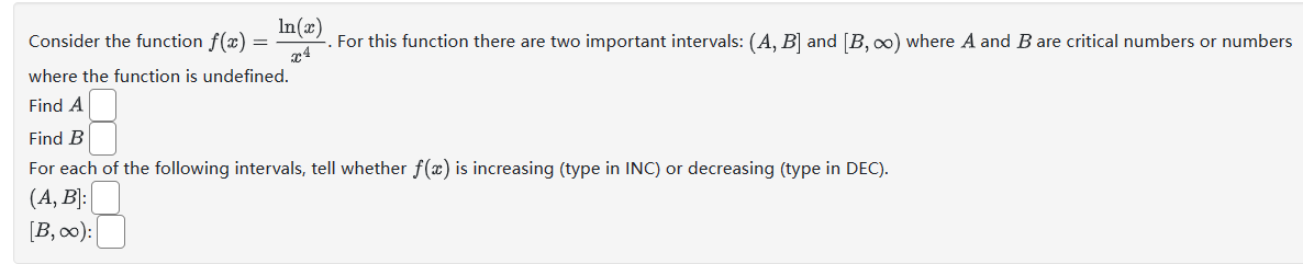 Solved Consider The Function F X Ln X X4 ﻿for This