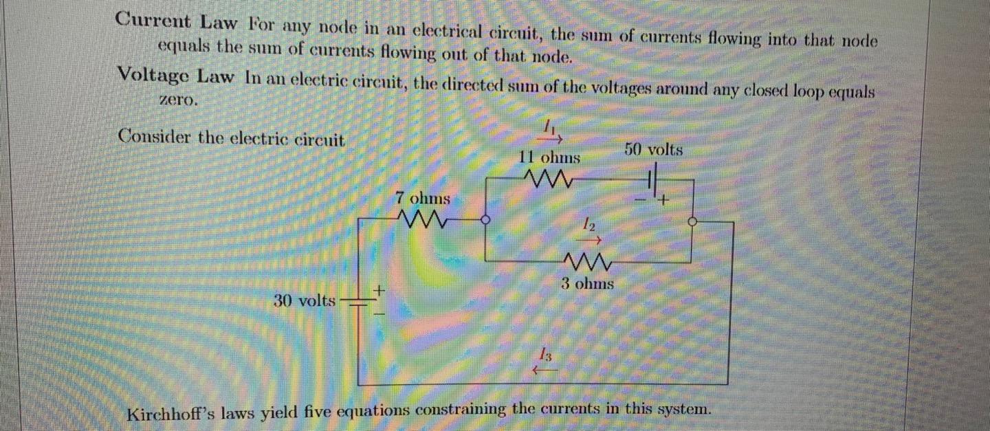 Solved Current Law For any node in an electrical circuit, | Chegg.com