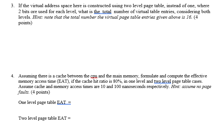 Solved 3. If the virtual address space here is constructed | Chegg.com