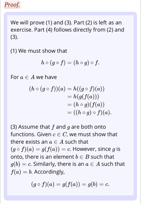 Solved Theorem 1.15. Let f : A -> B, g B - C, and h: CD. | Chegg.com