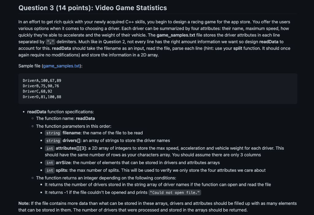 Solved Sample Run 1 String Filename Game Samples Txt