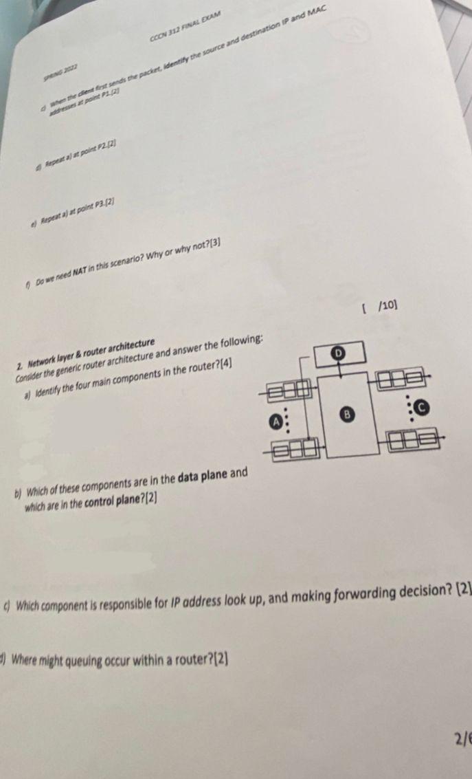 Solved 2 network layer \& router architecture conider the | Chegg.com