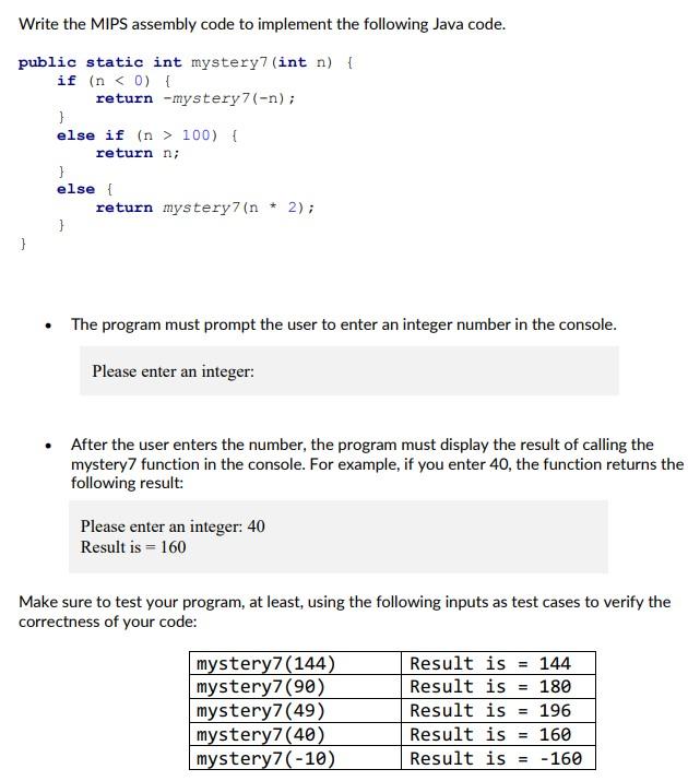 Solved Write the MIPS assembly code to implement the | Chegg.com
