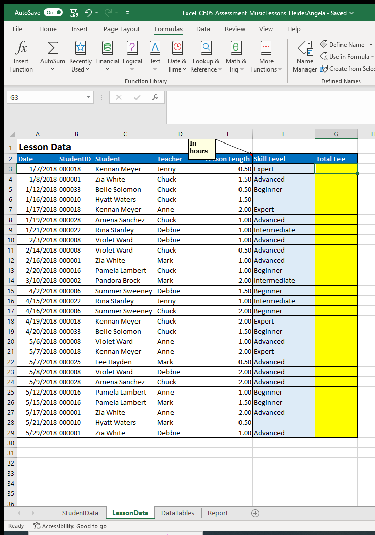 Solved The cost of a lesson varies based on the length of | Chegg.com